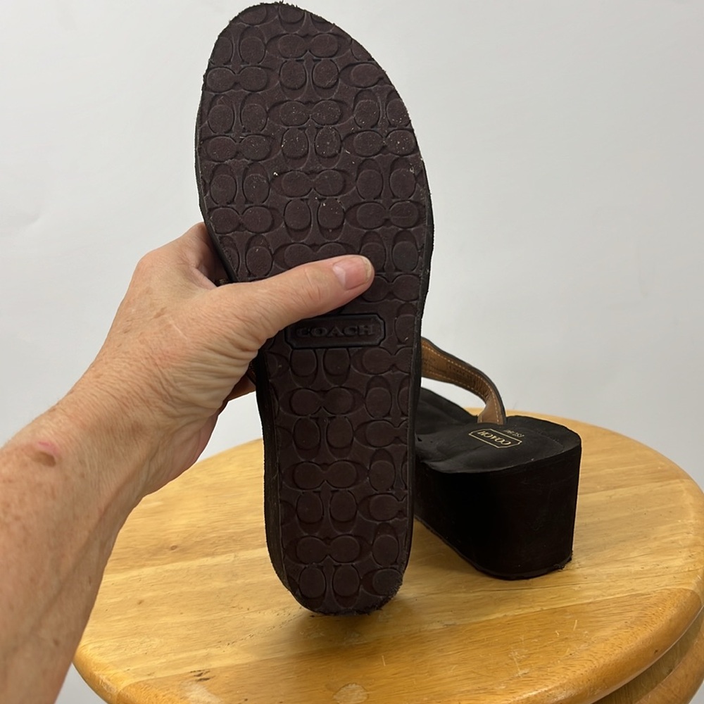 Coach Juliet, Classic Canvas Logo Straps Wedge Flip-F… - Gem